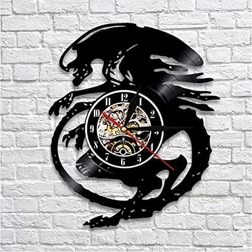 Laser Cut Alien Xenomorph Vinyl Record Wall Clock Free Vector | Vectrz
