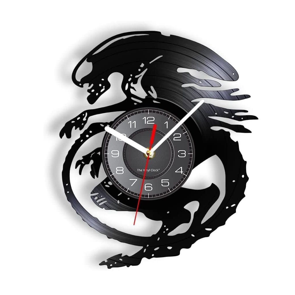 Laser Cut Alien Xenomorph Vinyl Record Wall Clock Free Vector | Vectrz