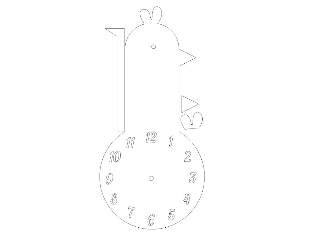 Laser Cut Wooden Duck Wall Clock with Pendulum Free Download | Vectrz